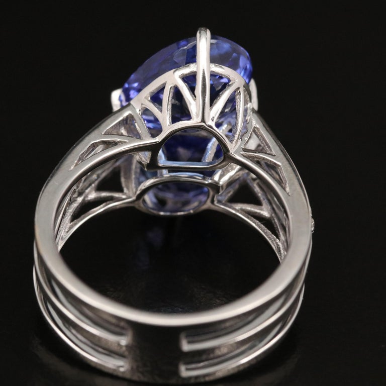 Customizable 3 Carat Trillion Cut Tanzanite Engagement Ring Minimal ...