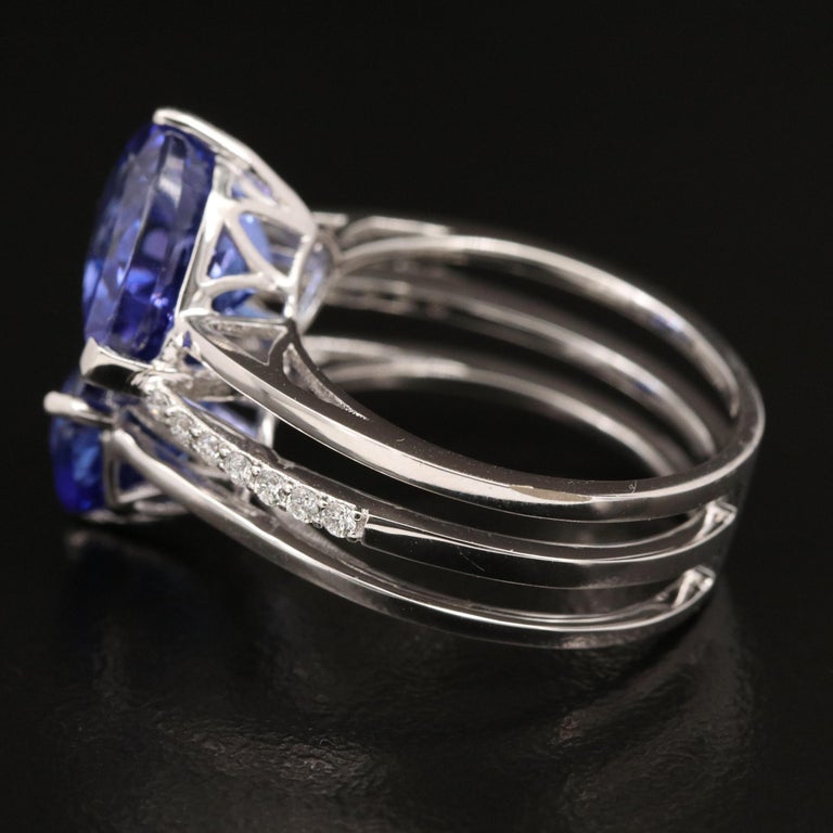 Customizable 3 Carat Trillion Cut Tanzanite Engagement Ring Minimal ...