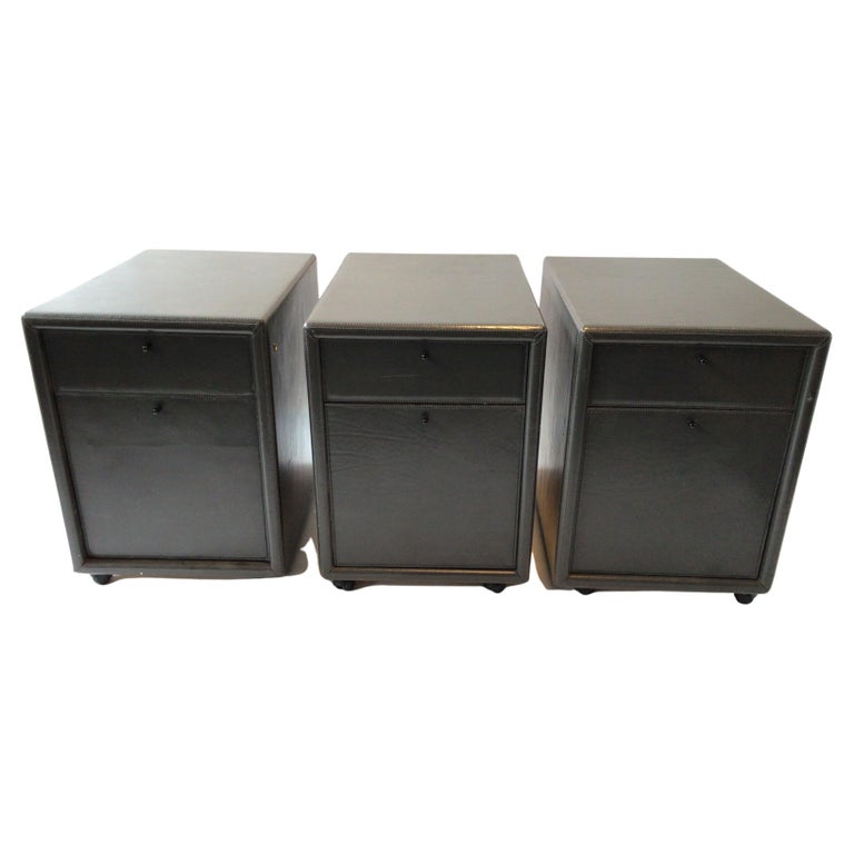 3 Cy Mann Italian Leather File Cabinets For Sale at 1stDibs | cabinet mann