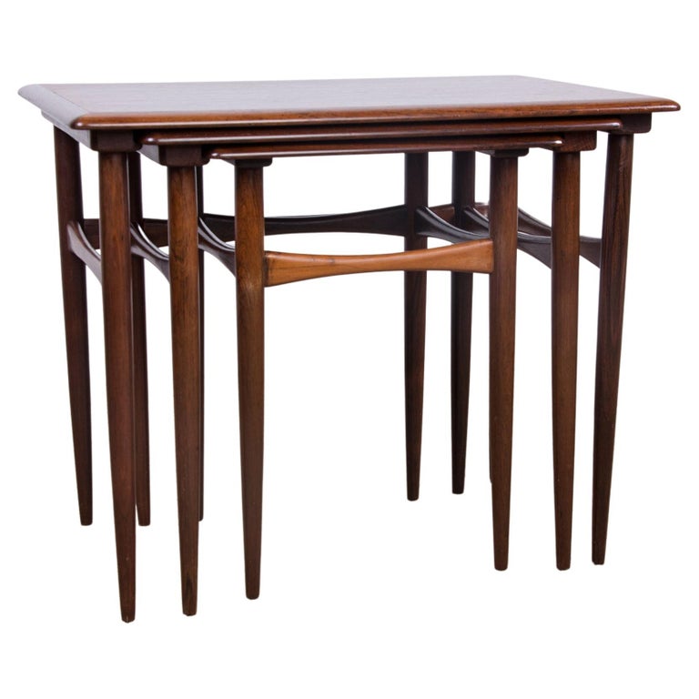 3 Danish Nesting Tables in Rio Rosewood by Kai Kristiansen, 1960 For ...