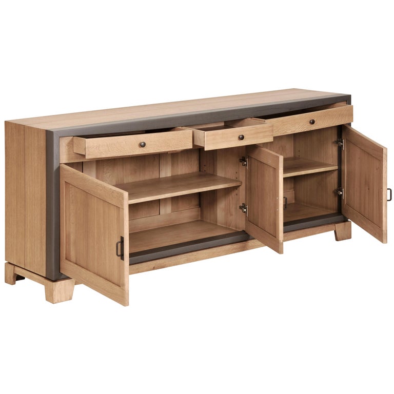 3 Doors Contemporary Sideboard in Oak, 100% Made in France For Sale at ...