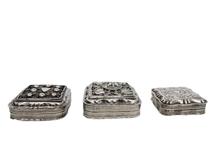 3 Dutch Silver Peppermint Boxes For Sale at 1stDibs