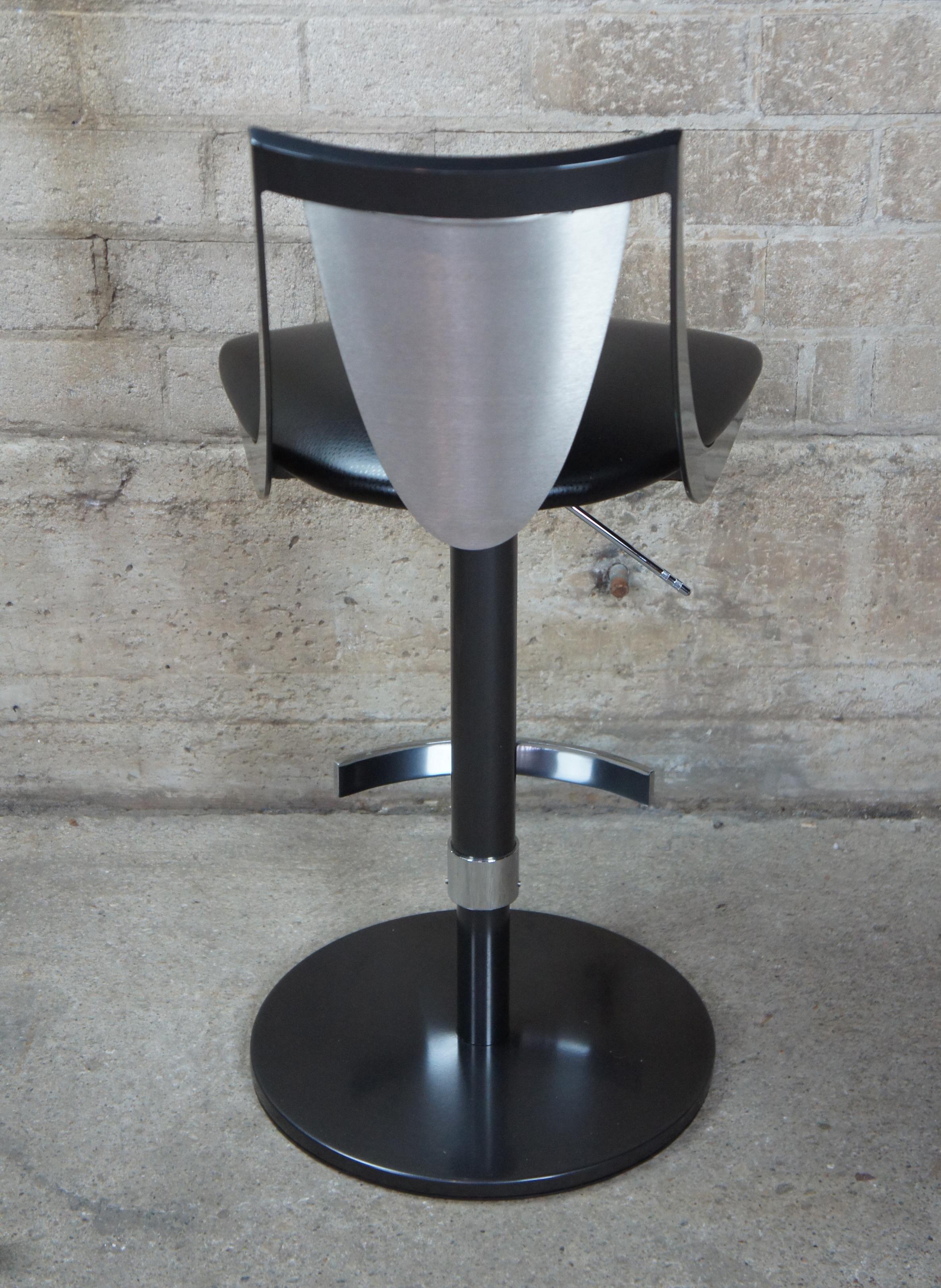 3 Elite Mfg Co Post Modern Leather and Chrome Lana Swivel Hydraulic Bar ...