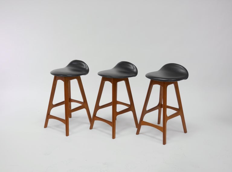 3 Erik Buck Counter Height Stools For Sale at 1stDibs