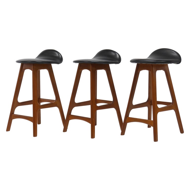 3 Erik Buck Counter Height Stools For Sale at 1stDibs