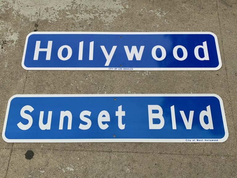 3 Foot Long Original Hollywood Blvd Street Sign at 1stDibs | hollywood ...