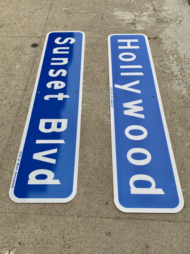 Original Sunset Blvd Street Sign at 1stDibs