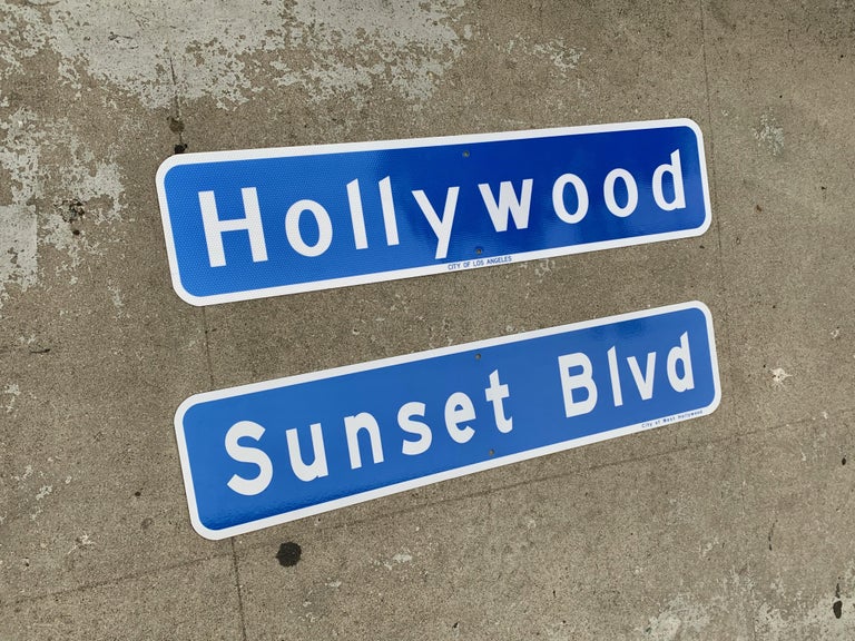 Original Sunset Blvd Street Sign at 1stDibs