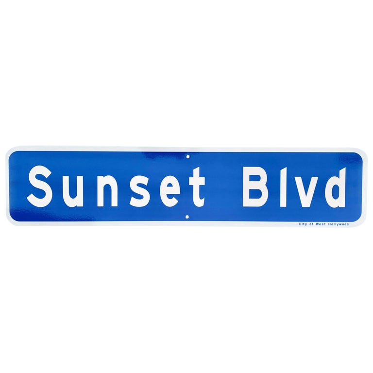 Original Sunset Blvd Street Sign at 1stDibs