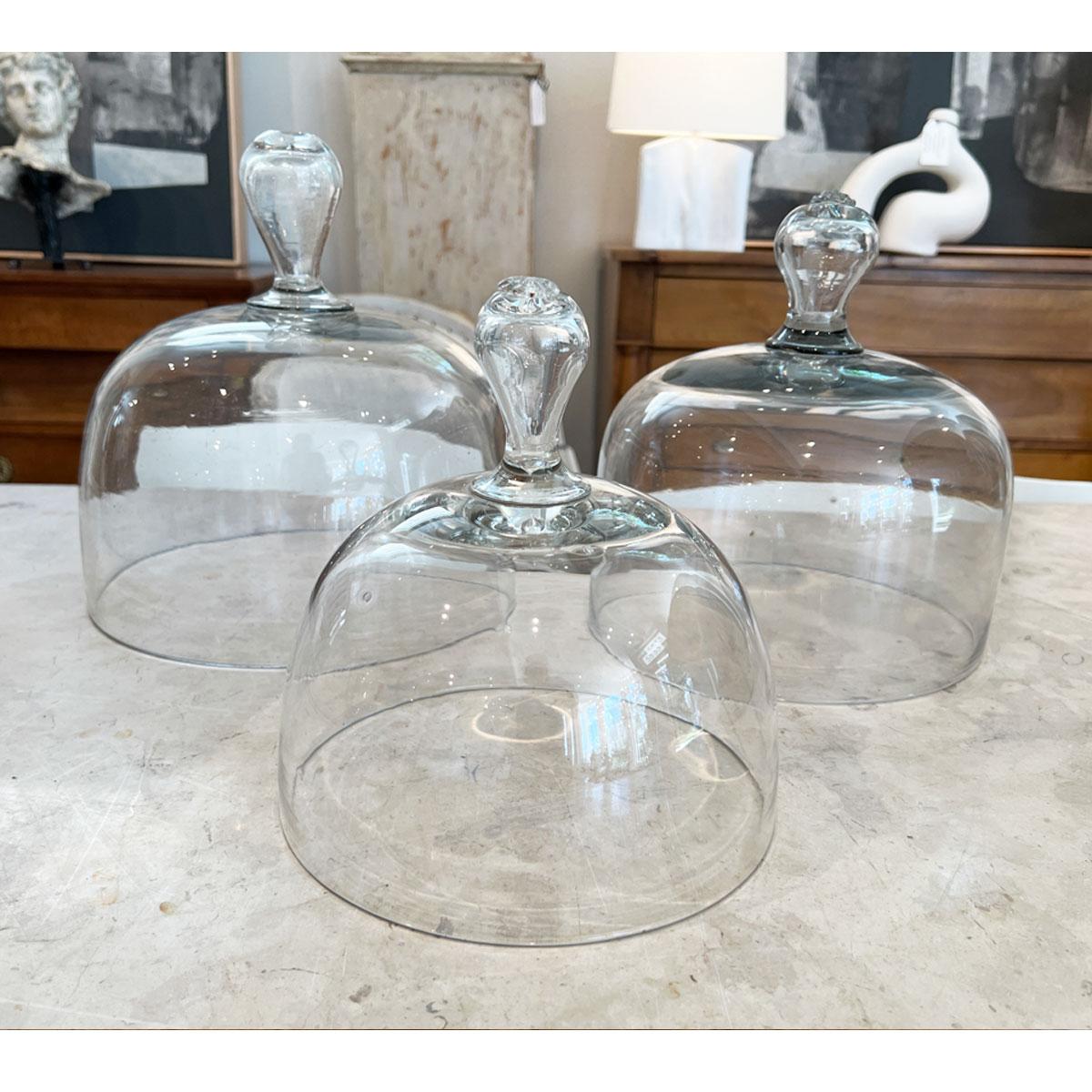 3 Glass Cloches for Cake Plates For Sale at 1stDibs