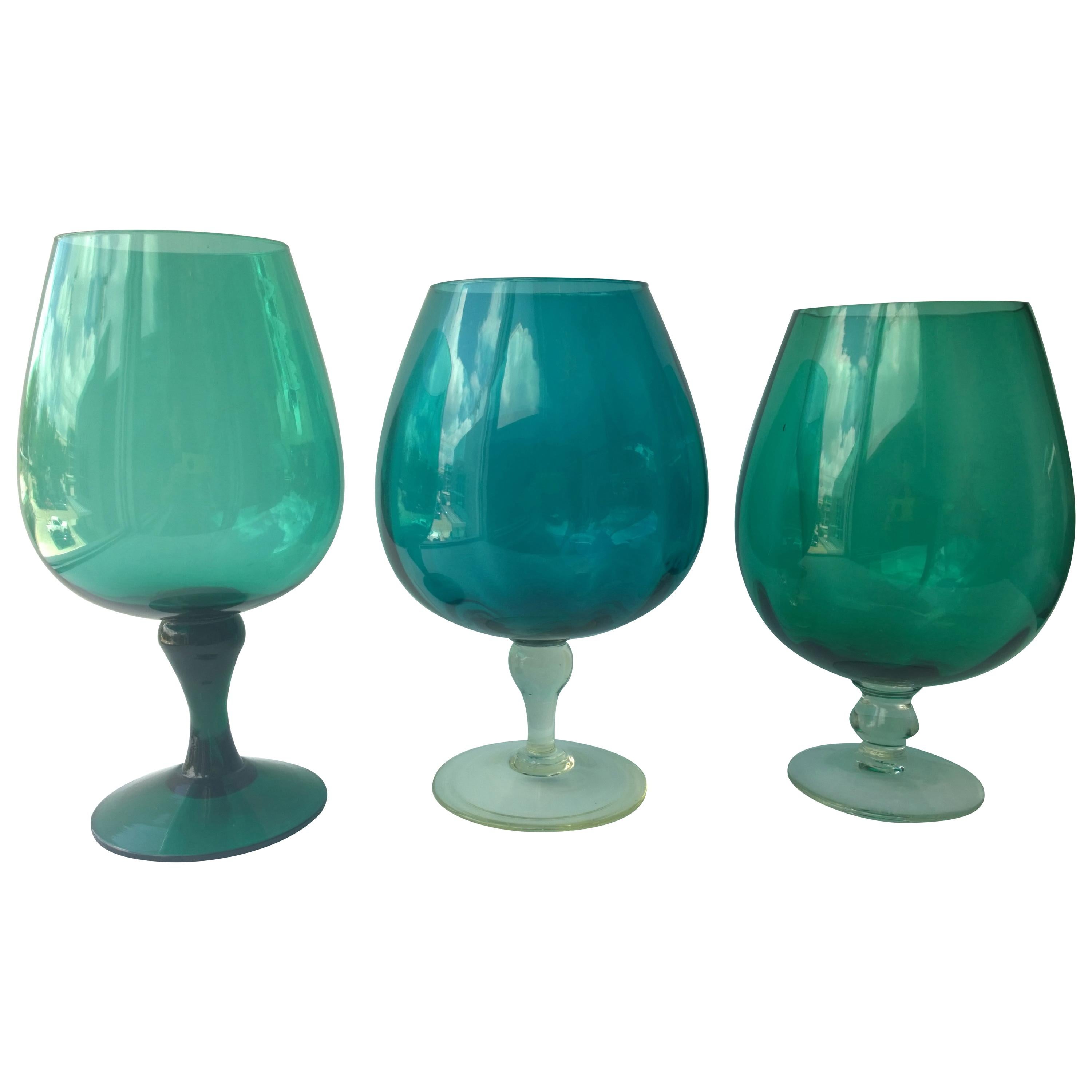 Blue Green Glass Vase - 120 For Sale on 1stDibs
