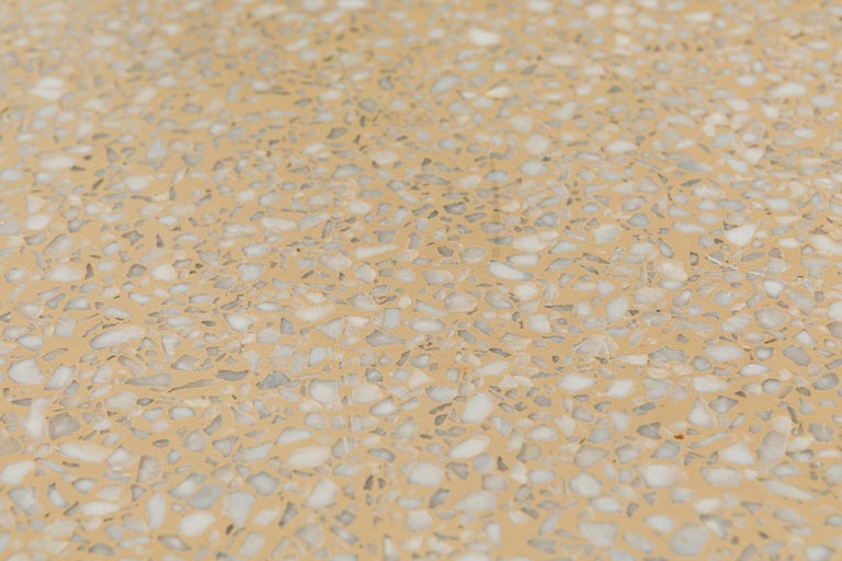 3 Harvey Probber Beige Terrazzo and Bronze Inlay Hexagonal End / Side ...