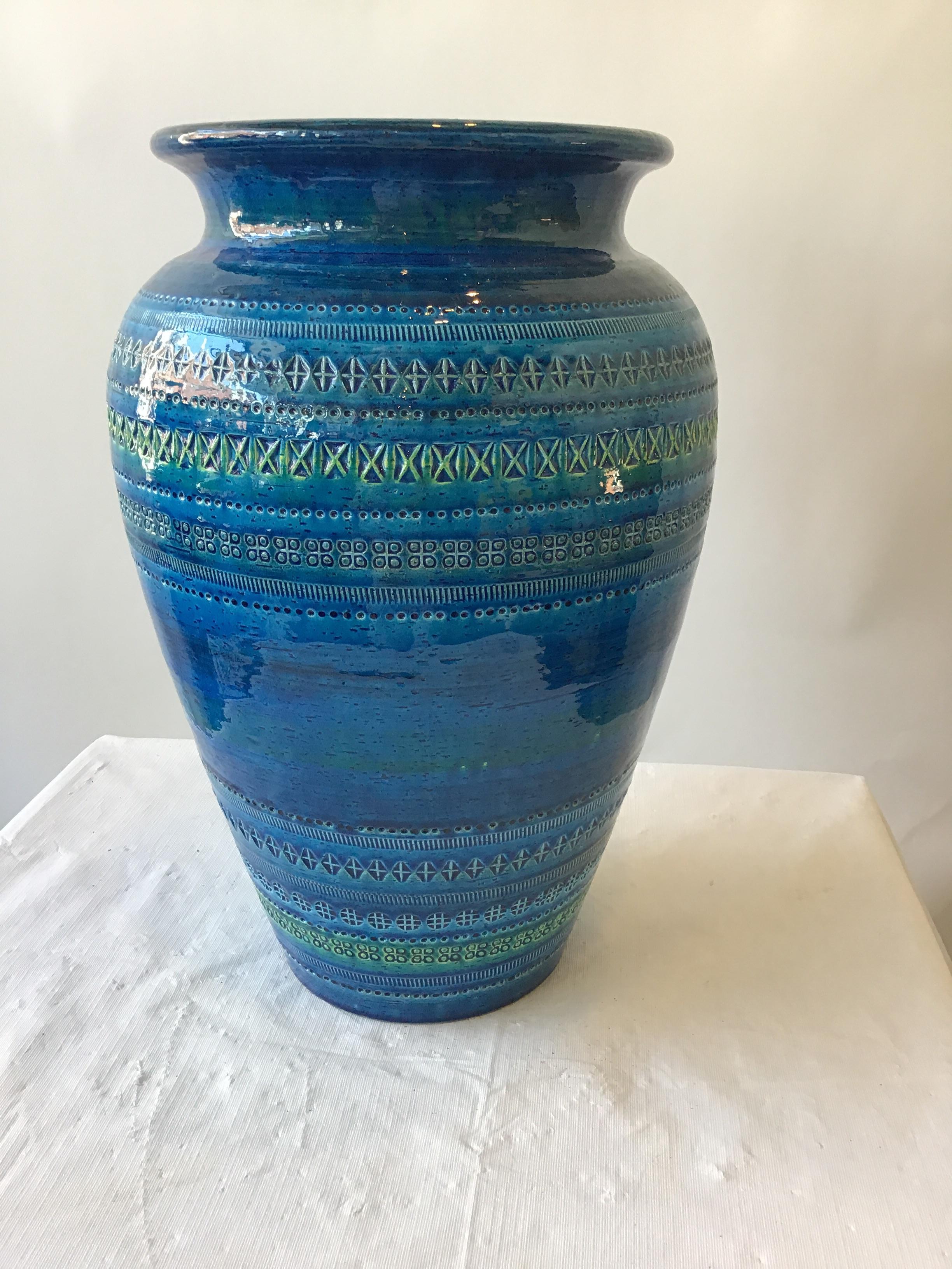 3 Large Bitossi Blue Rimini Flavia Montelupo Vases at 1stDibs | flavia blue