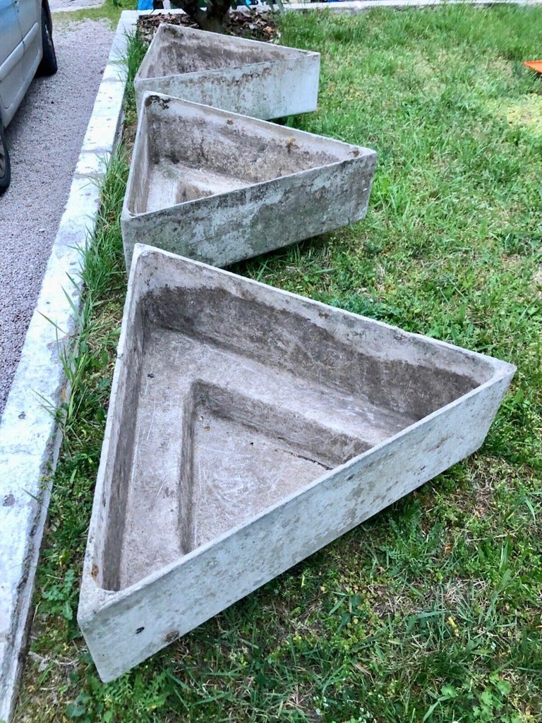 Massive Sculptural Triangular Planters by Willy Guhl at 1stDibs | large ...