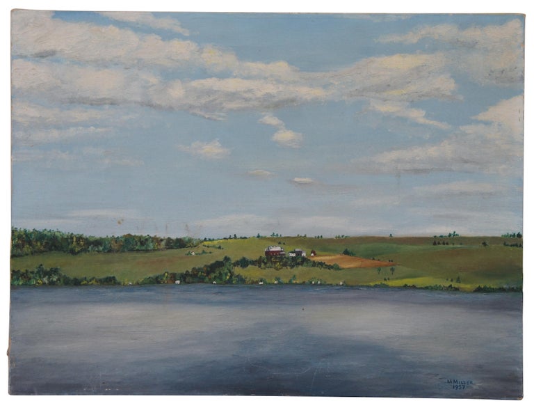 3 Mid-Century 1950s Mary Miller Realism Landscape Oil Paintings on ...