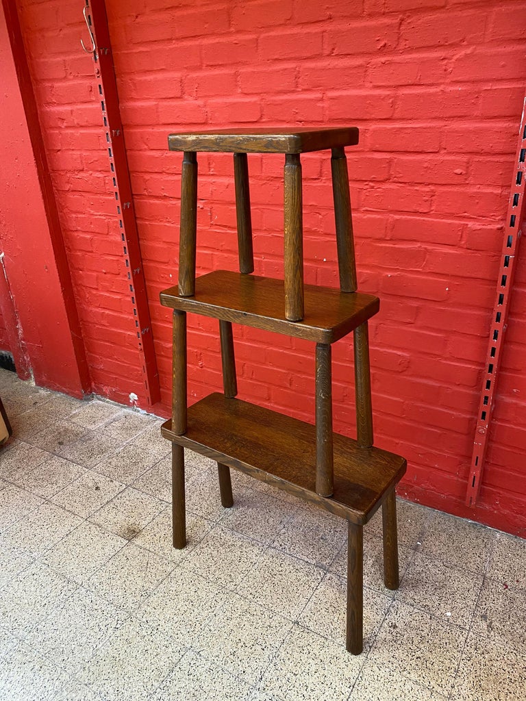 3 Neo Rustic Nesting Tables in Oak, circa 1950 For Sale at 1stDibs