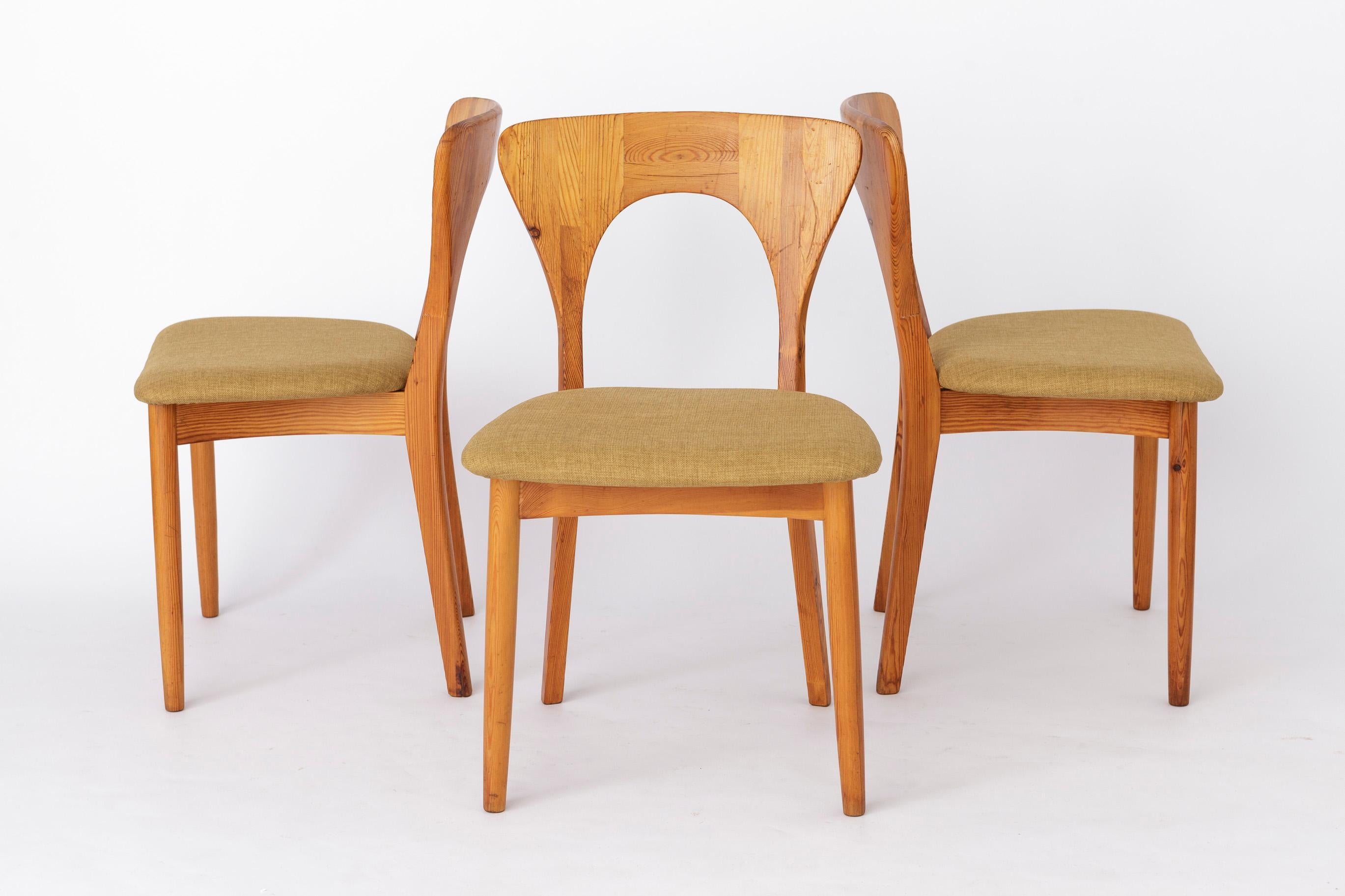 3 Niels Koefoed Chairs, 1960s, model Peter, spruce wood, Set of 3 For ...