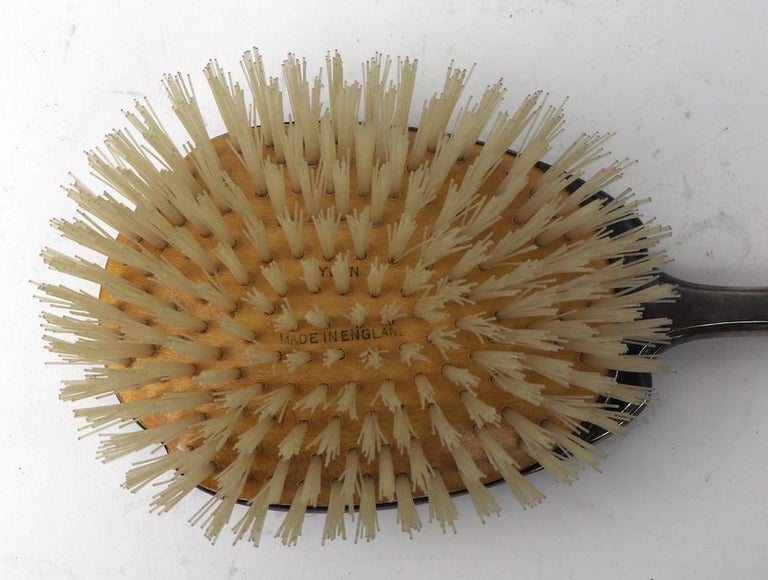 3-Piece Enamel Vanity Dresser Brush and Mirror Set Made in England For ...