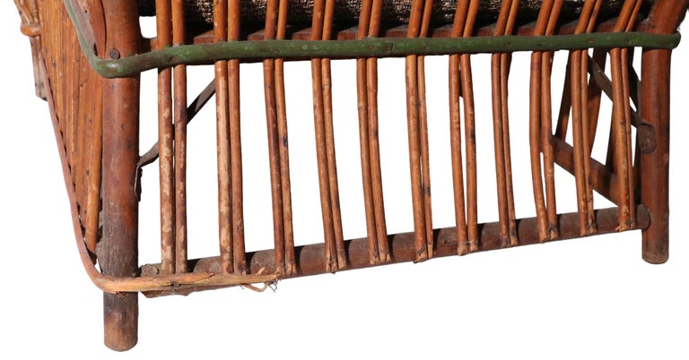 3 Pc Set Art Deco Split Reed Chairs and Ottoman, circa 1920-1930s For ...