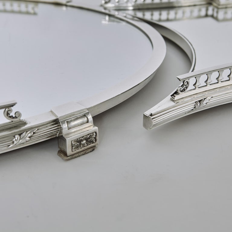 3-Piece Antique French Mirrored Silver Plateau, circa 1900 For Sale at ...