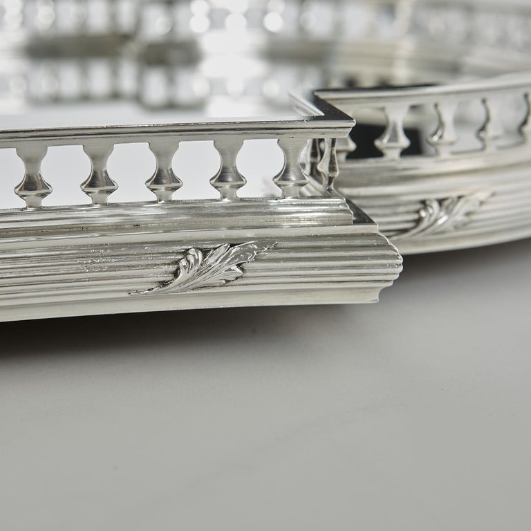 3-Piece Antique French Mirrored Silver Plateau, circa 1900 For Sale at ...