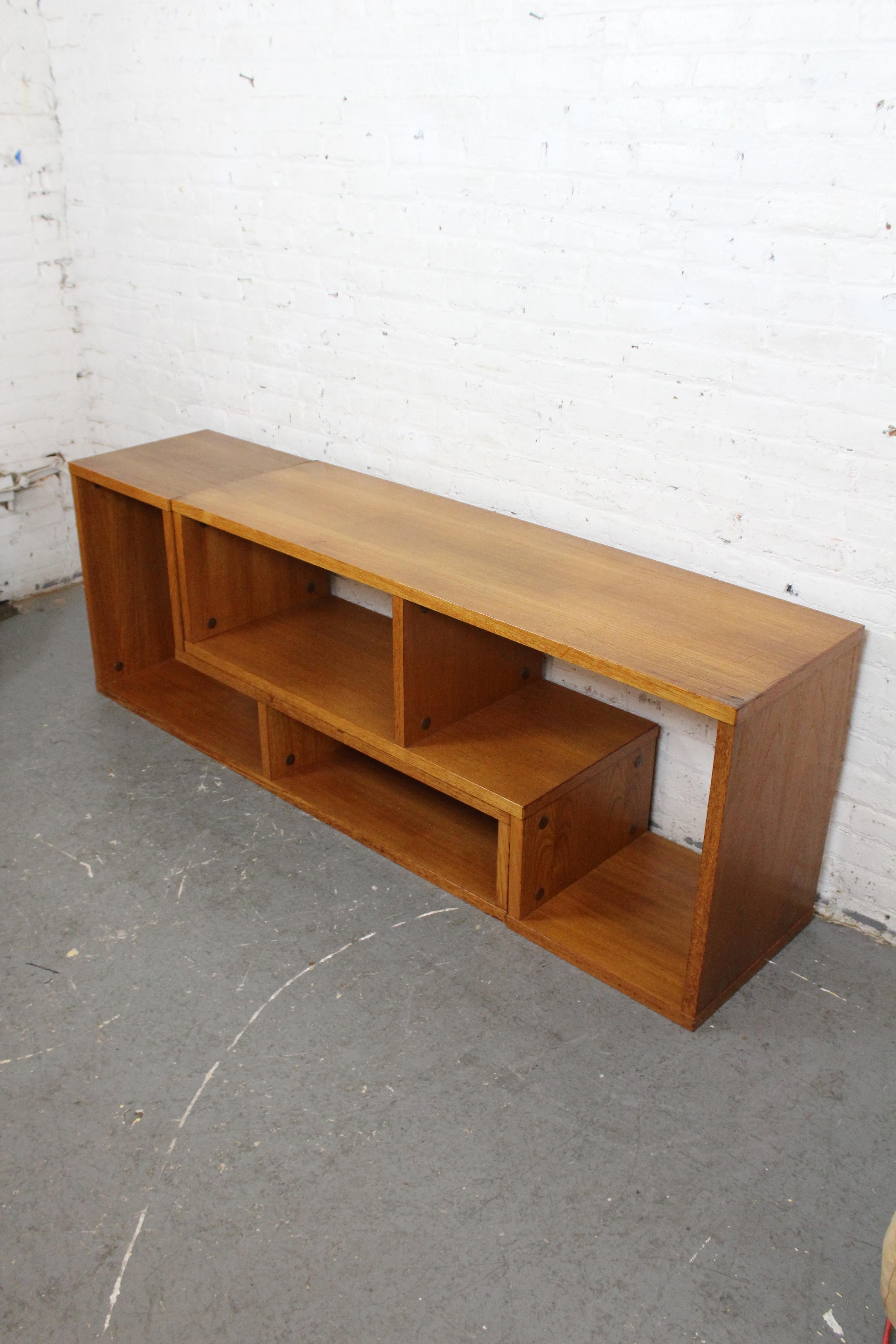 3-Piece Danish Teak Modular Jigsaw Shelving For Sale at 1stDibs