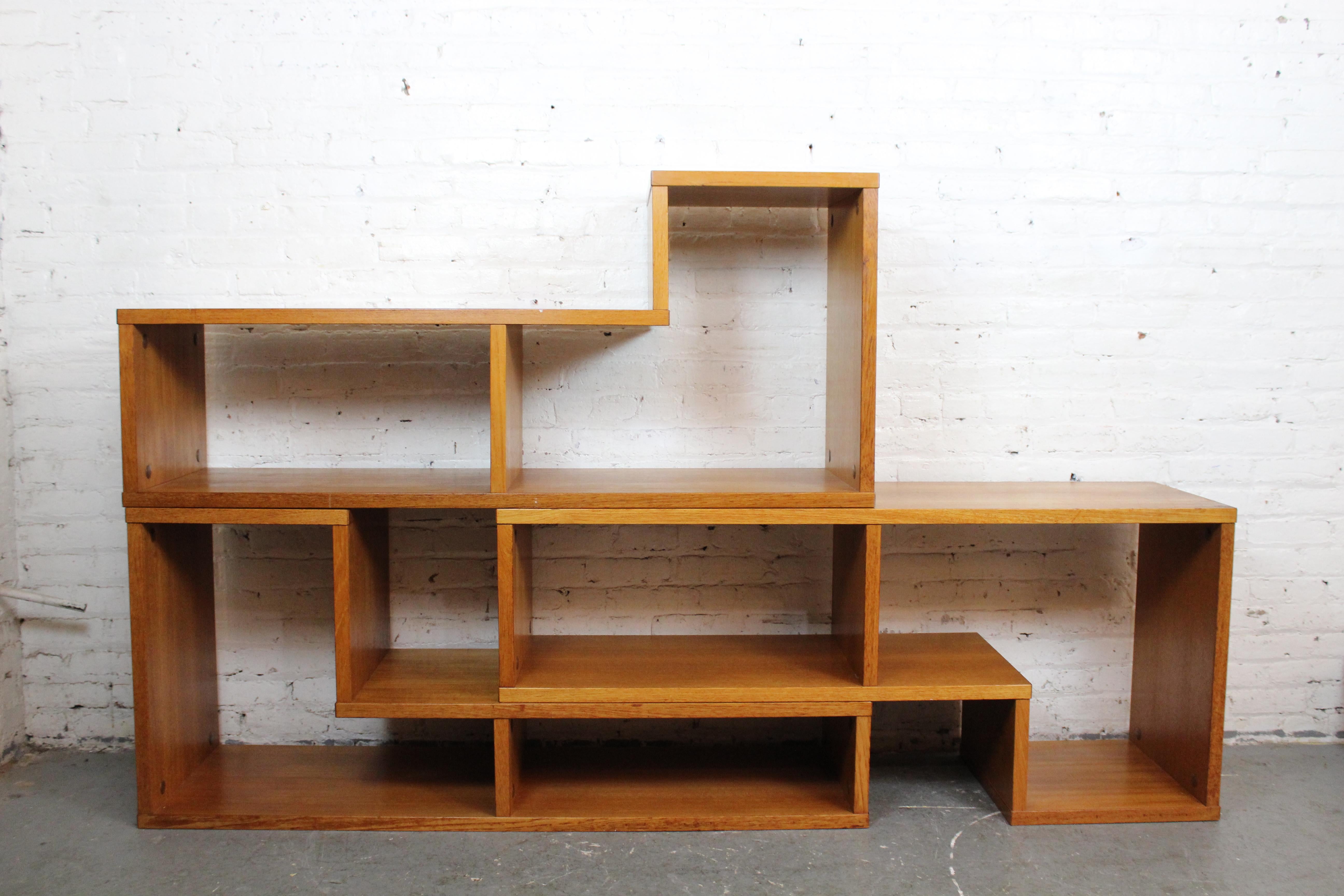 3-Piece Danish Teak Modular Jigsaw Shelving For Sale at 1stDibs