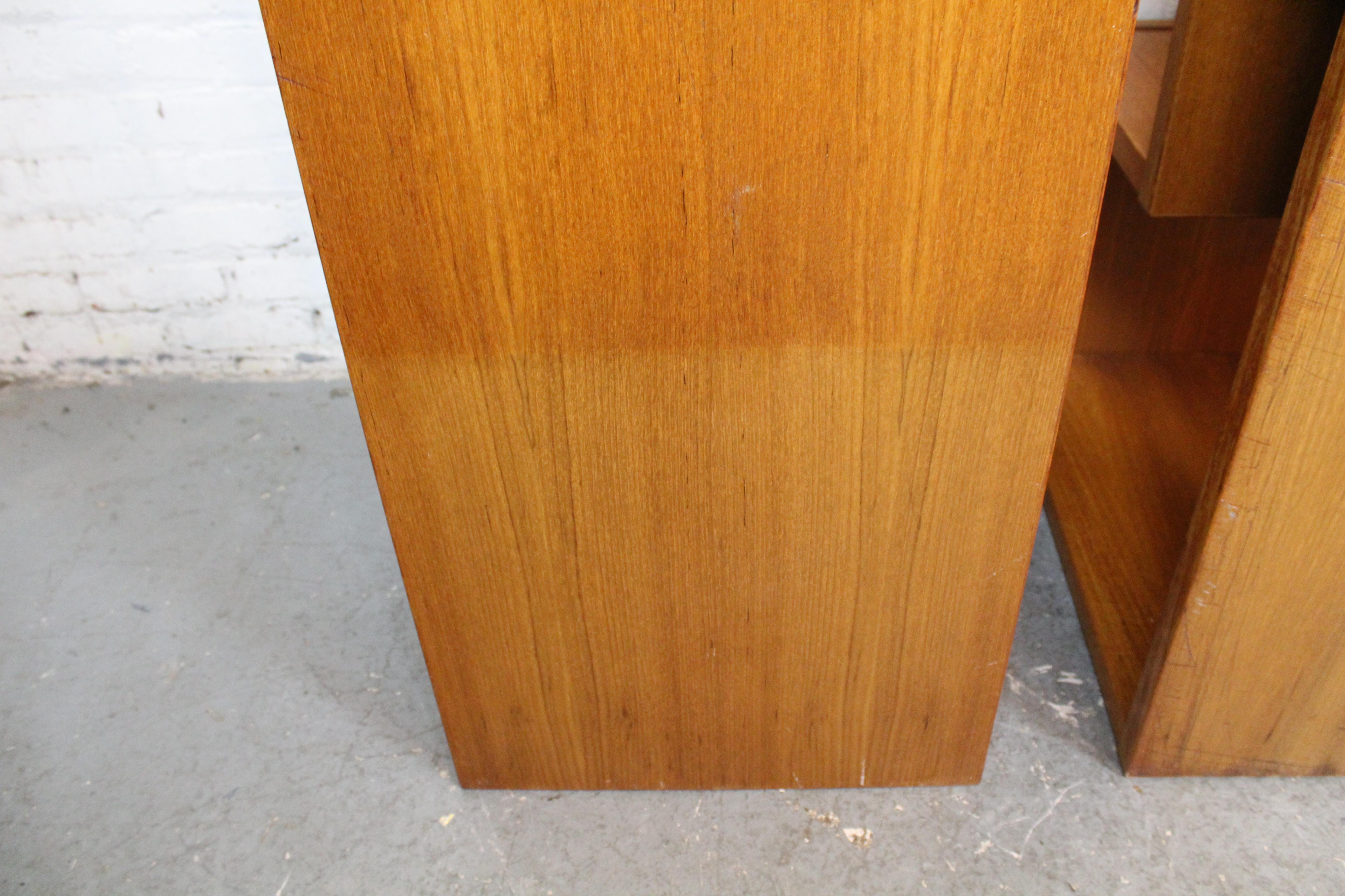 3-Piece Danish Teak Modular Jigsaw Shelving For Sale at 1stDibs