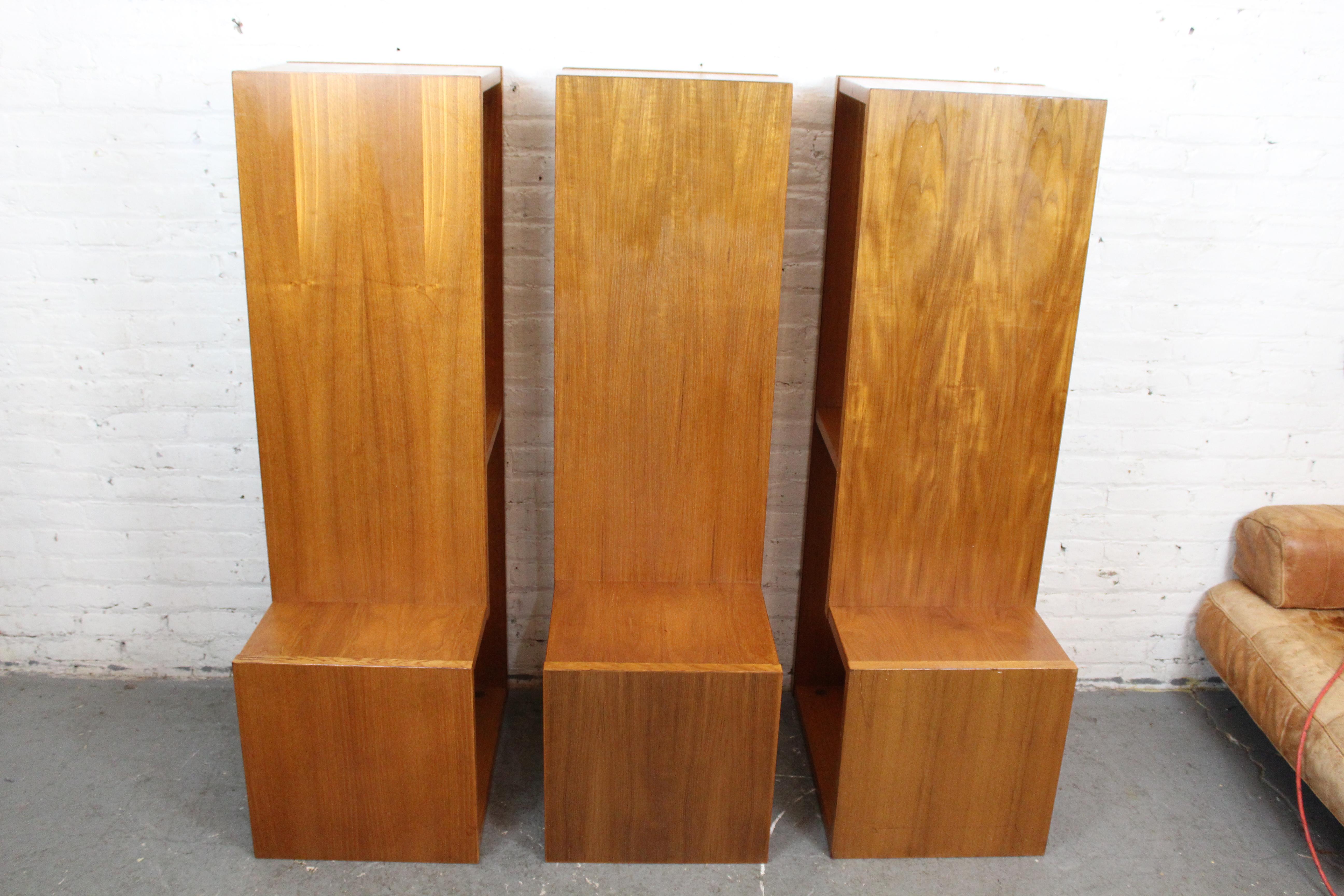 3-Piece Danish Teak Modular Jigsaw Shelving For Sale at 1stDibs