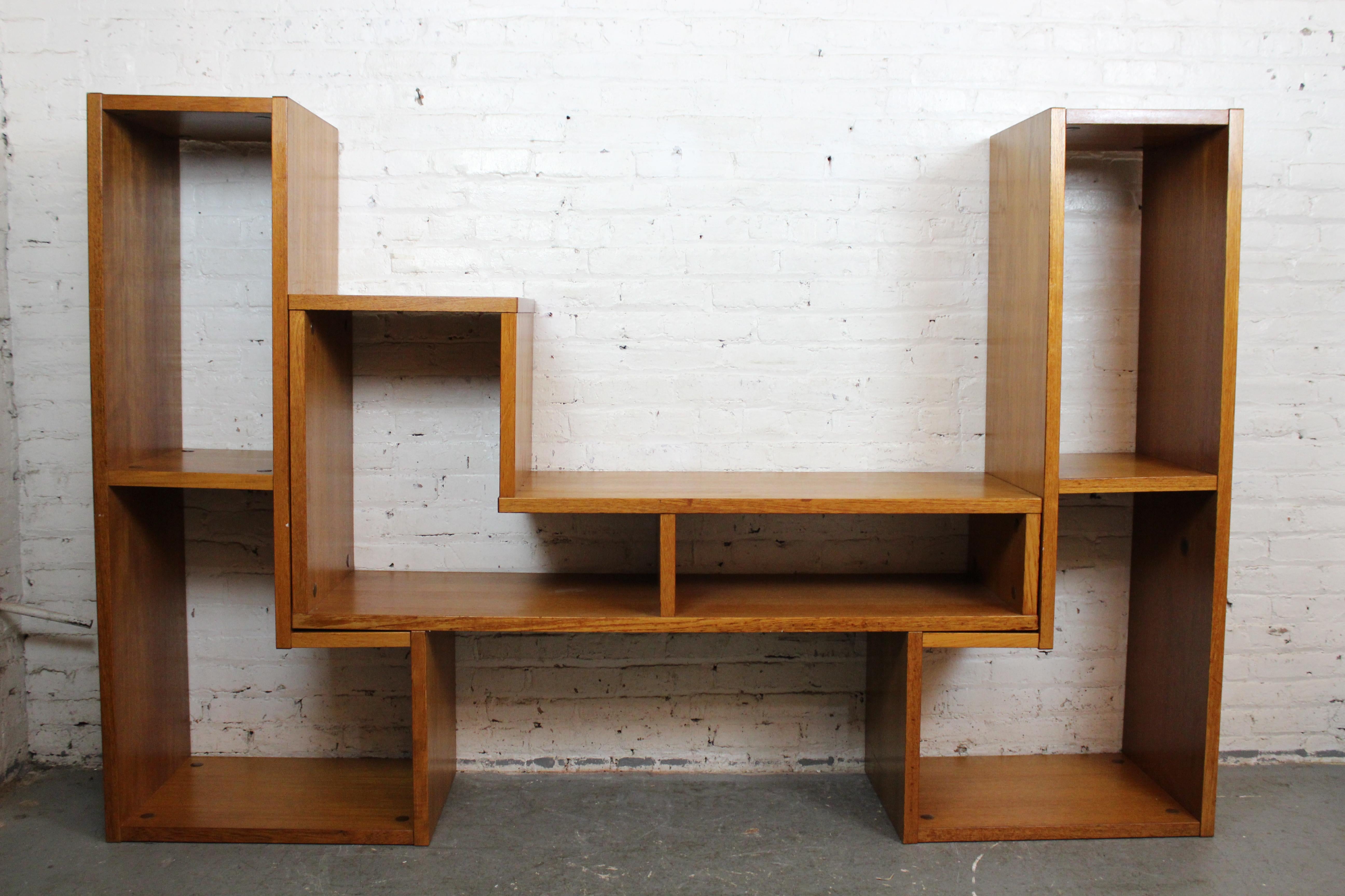 3-Piece Danish Teak Modular Jigsaw Shelving For Sale at 1stDibs