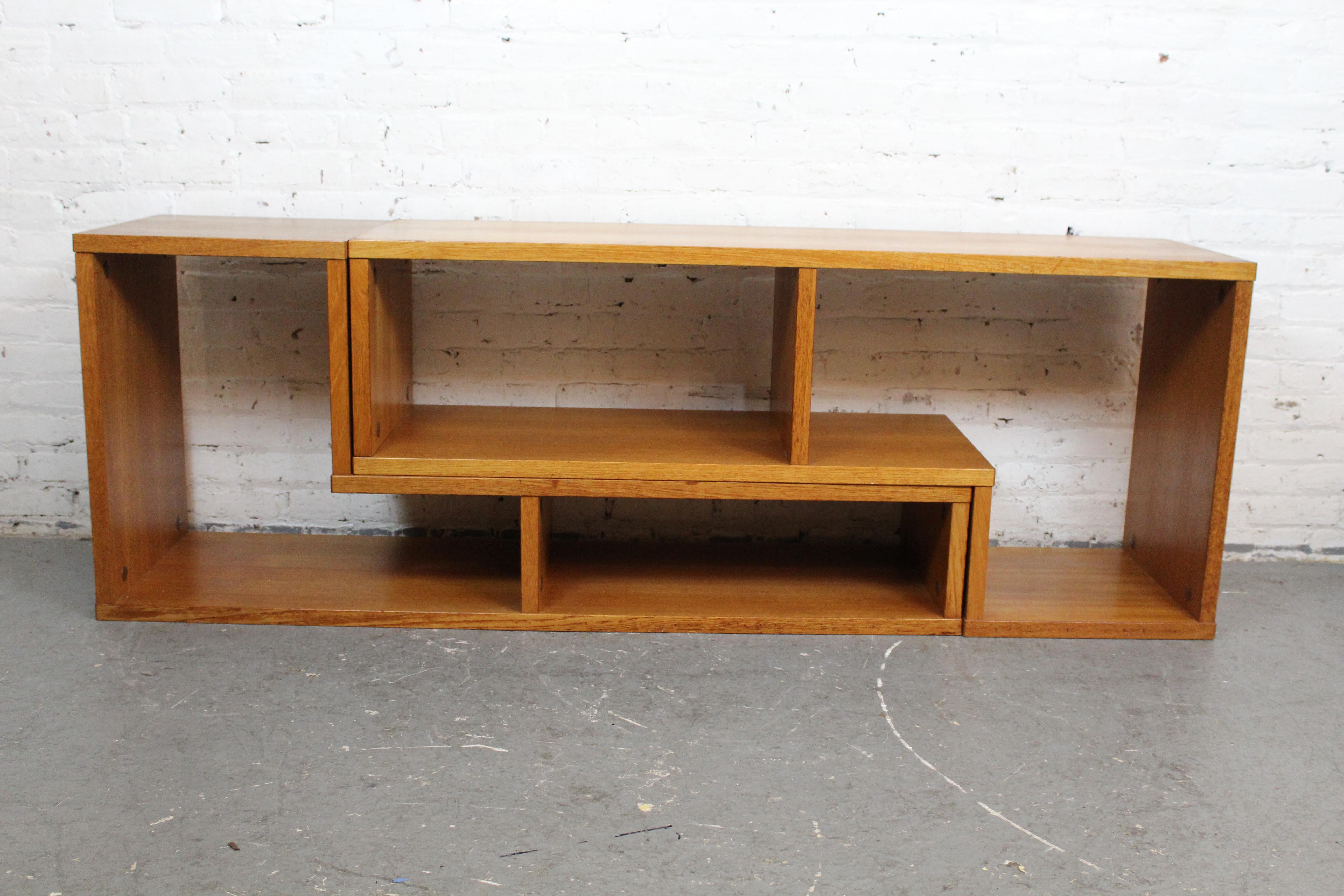 3-Piece Danish Teak Modular Jigsaw Shelving For Sale at 1stDibs