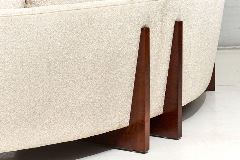 3 Piece Circular Sectional Sofa w/walnut, Ransom Culler for Thayer ...