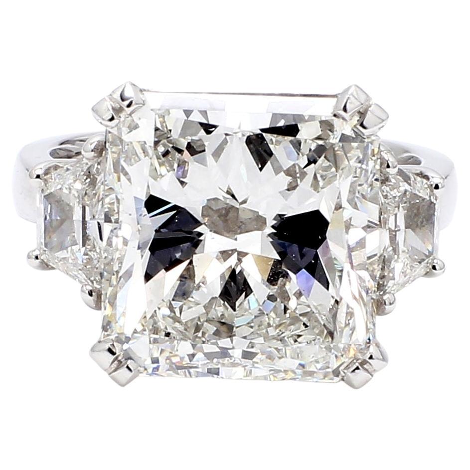 3-Stone Ring w/ GIA Certified I/SI1 8.04ct, Oval Diamond Center, D9 ...