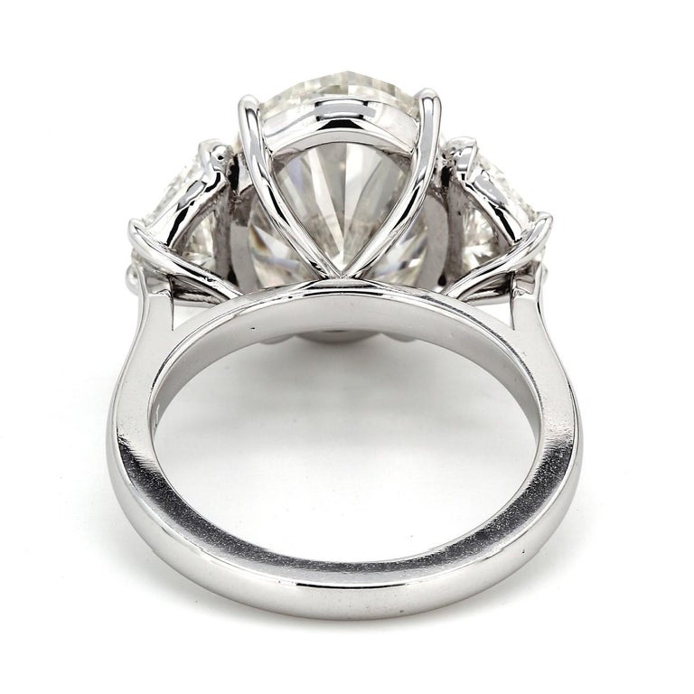 3-Stone Ring w/ GIA Certified I/SI1 8.04ct, Oval Diamond Center, D9 ...