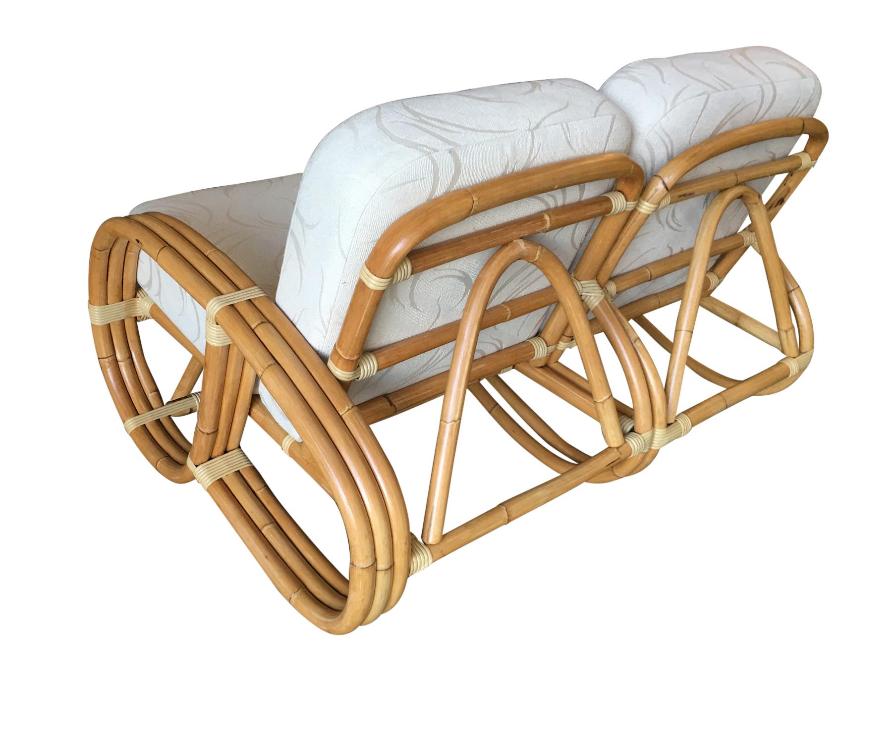 3-Strand "Reverse Pretzel" 2-Seat Sectional Rattan Corner Sofa with ...