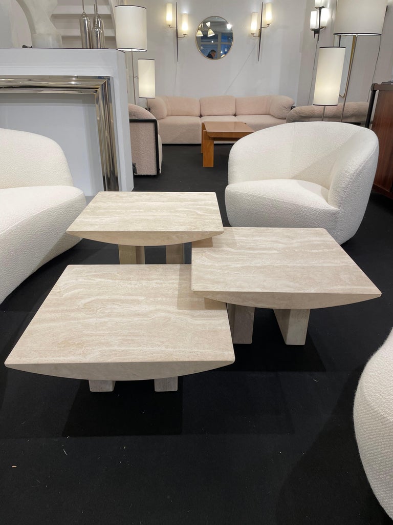 3 Travertin Tables For Sale at 1stDibs