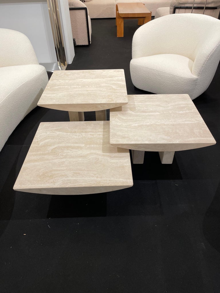 3 Travertin Tables For Sale at 1stDibs