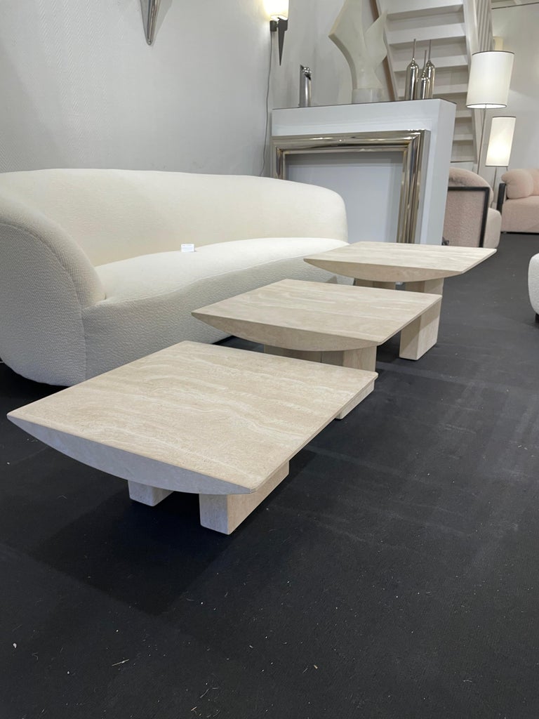3 Travertin Tables For Sale at 1stDibs