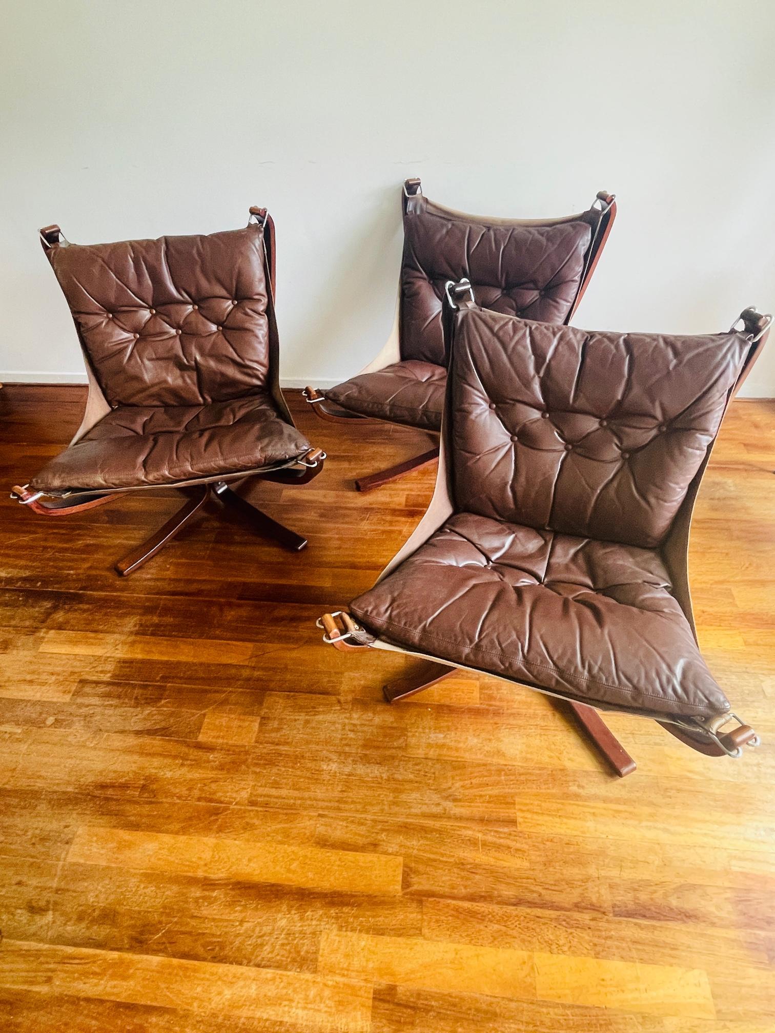 3 '!!' Unique Vintage Falcon Chairs, by Sigurd Ressel for Vatne Møbler ...