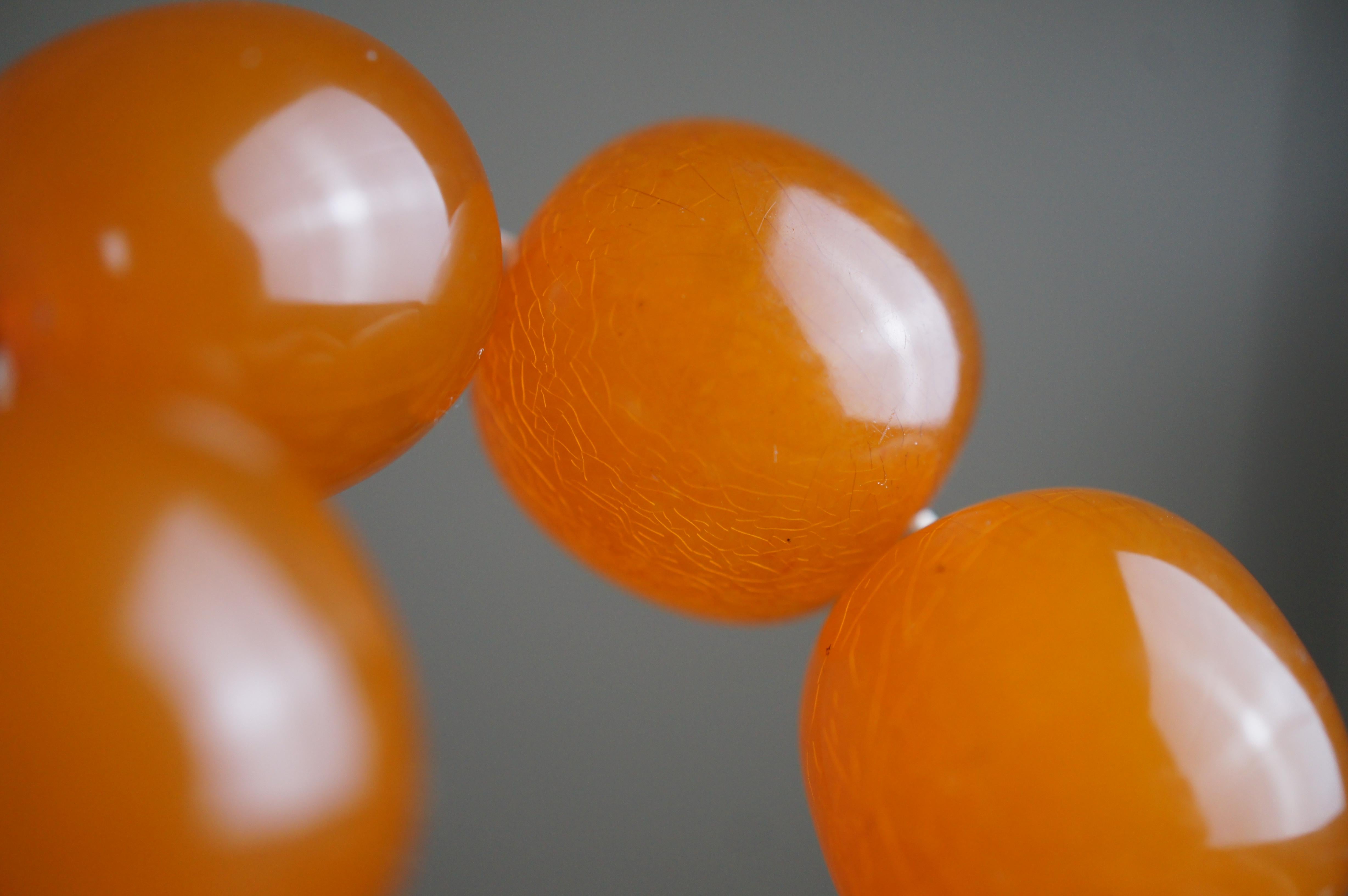 3 Vintage Soviet Union Butterscotch Baltic Amber Graduated Bead ...