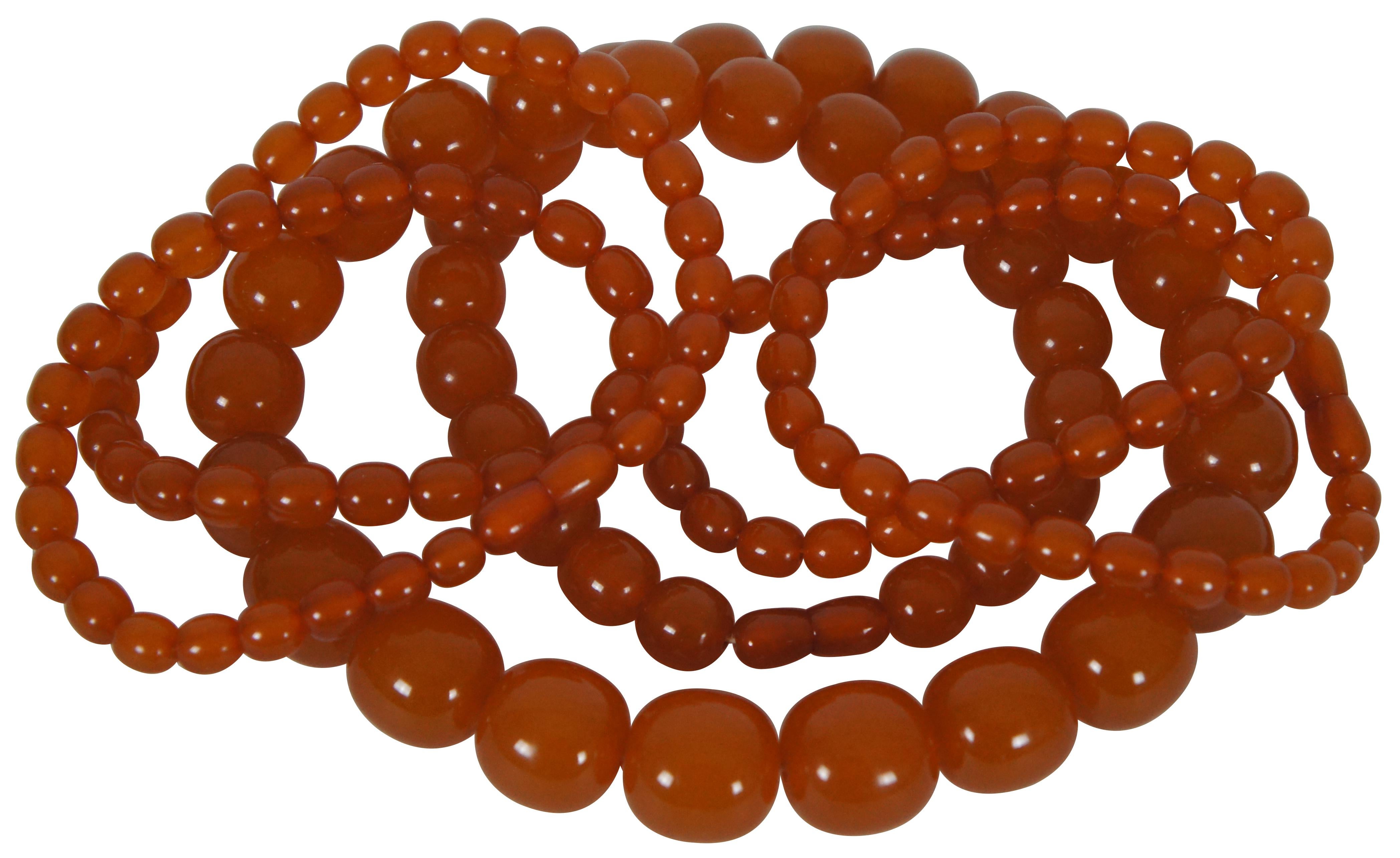 3 Vintage Soviet Union Butterscotch Baltic Amber Graduated Bead ...