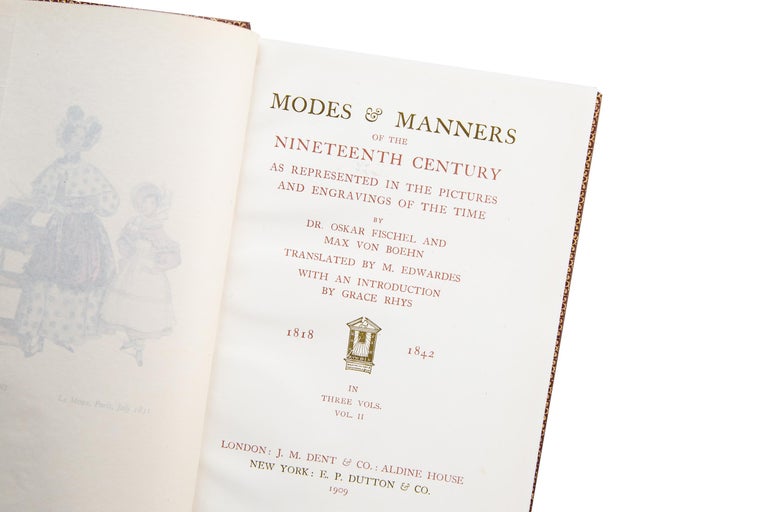 3 Volumes. Dr. Oskar Fischel and Max Boehn, Modes and Manners of the ...