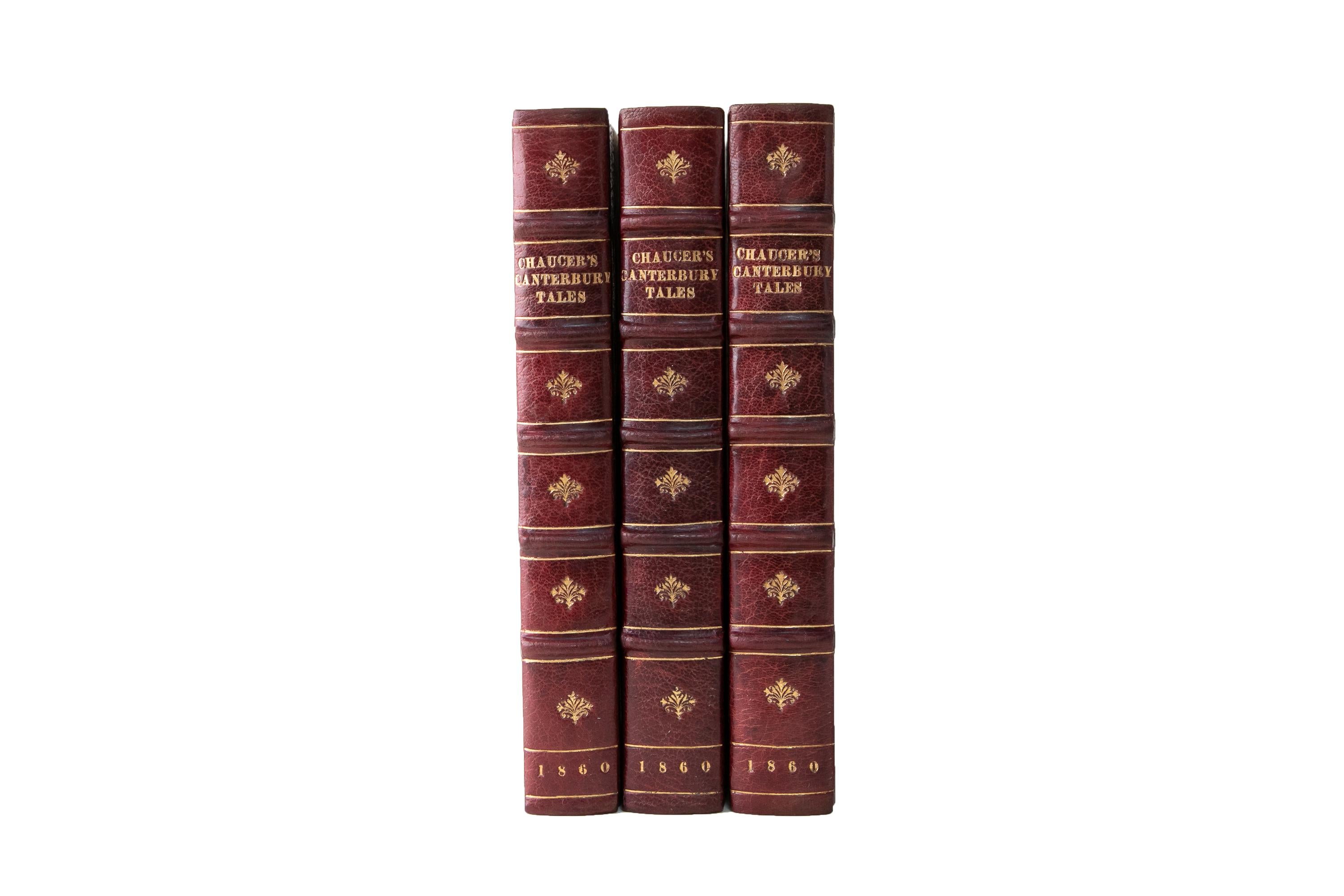 3 Volumes, Geoffrey Chaucer, the Canterbury Tales For Sale at 1stDibs