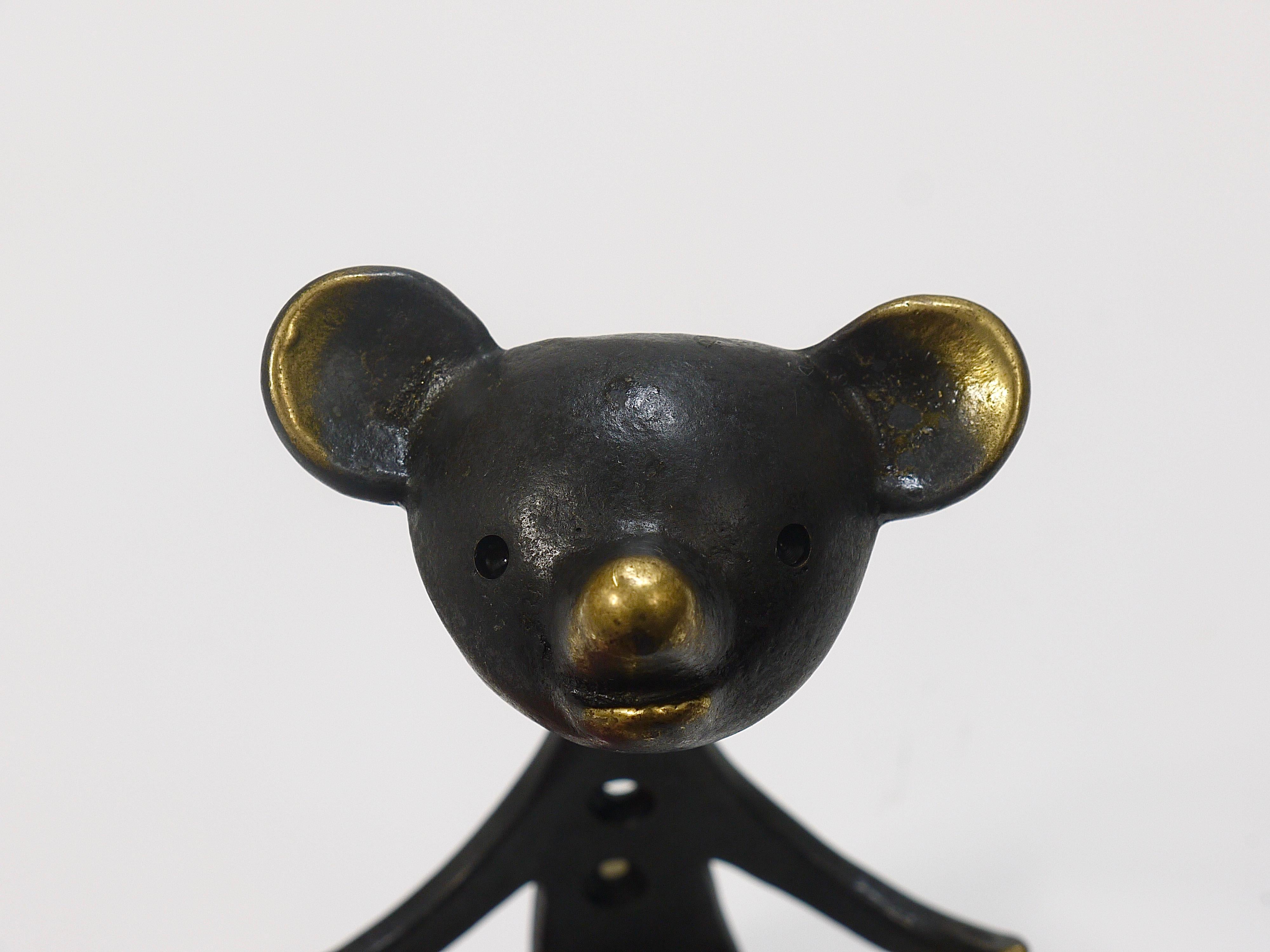 3 Walter Bosse Bear Dwarf Cow Zoo Brass Wall Hooks, Herta Baller ...