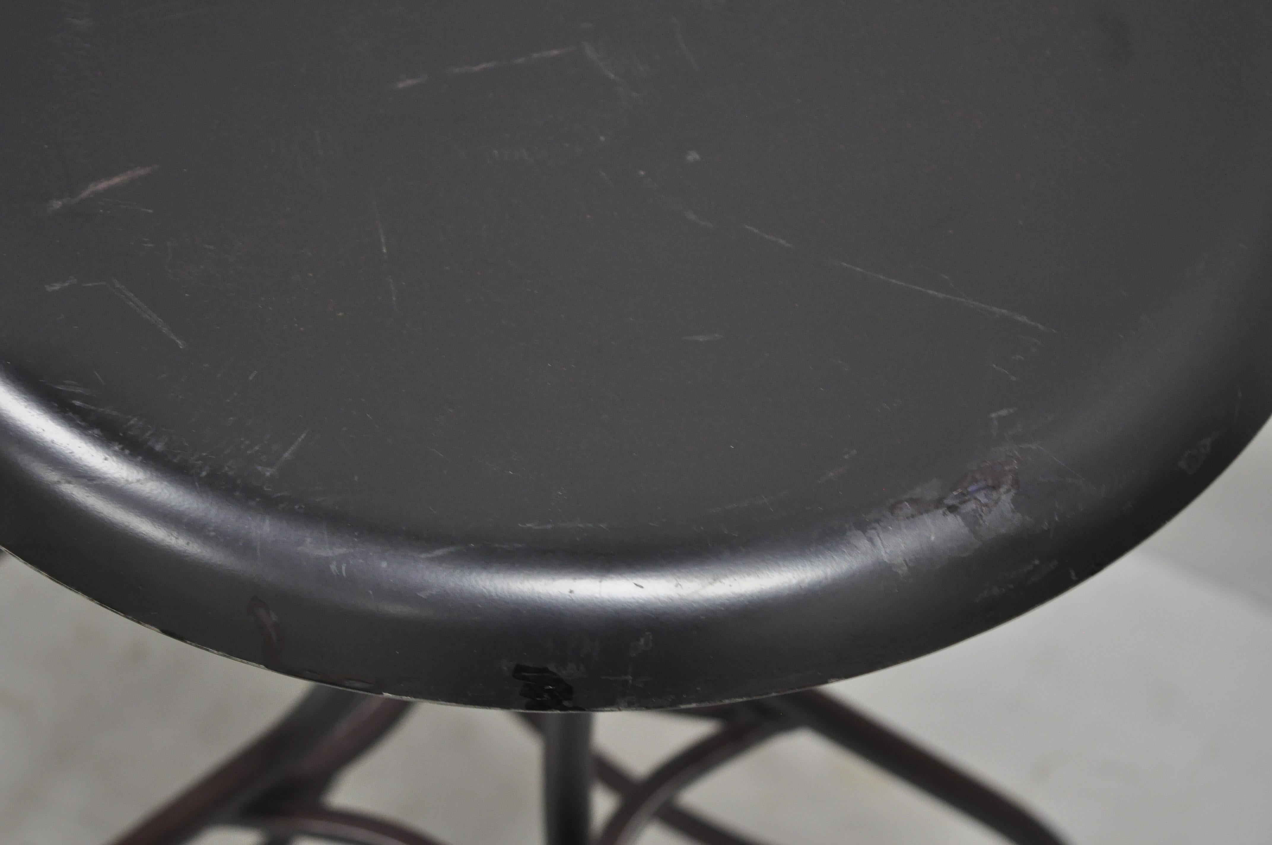 3 Wrought Iron Adjustable American Industrial Counter Bar Stools at 1stDibs