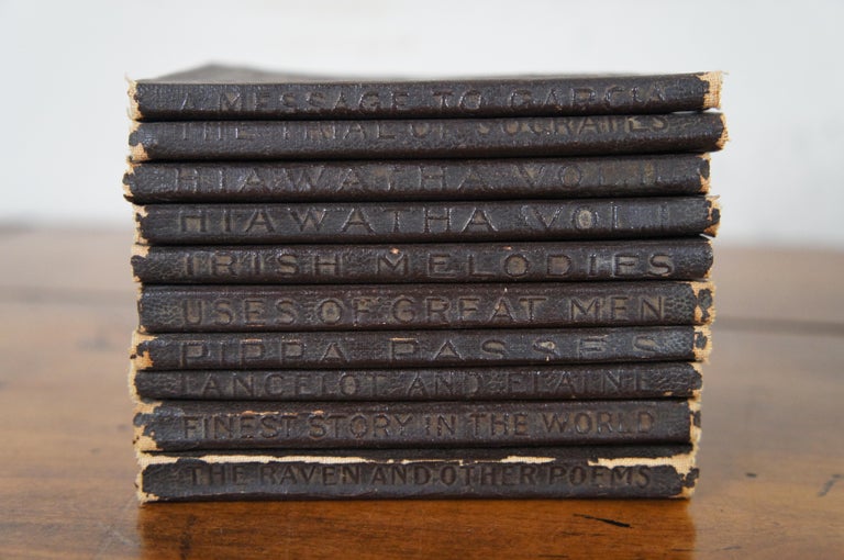 30 Antique 1920s Miniature Little Leather Library Books Classic Stories ...