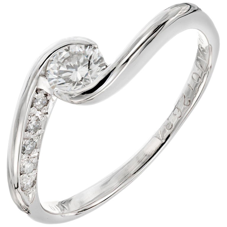 .30 Carat Diamond Swirl Platinum Engagement Ring For Sale at 1stDibs