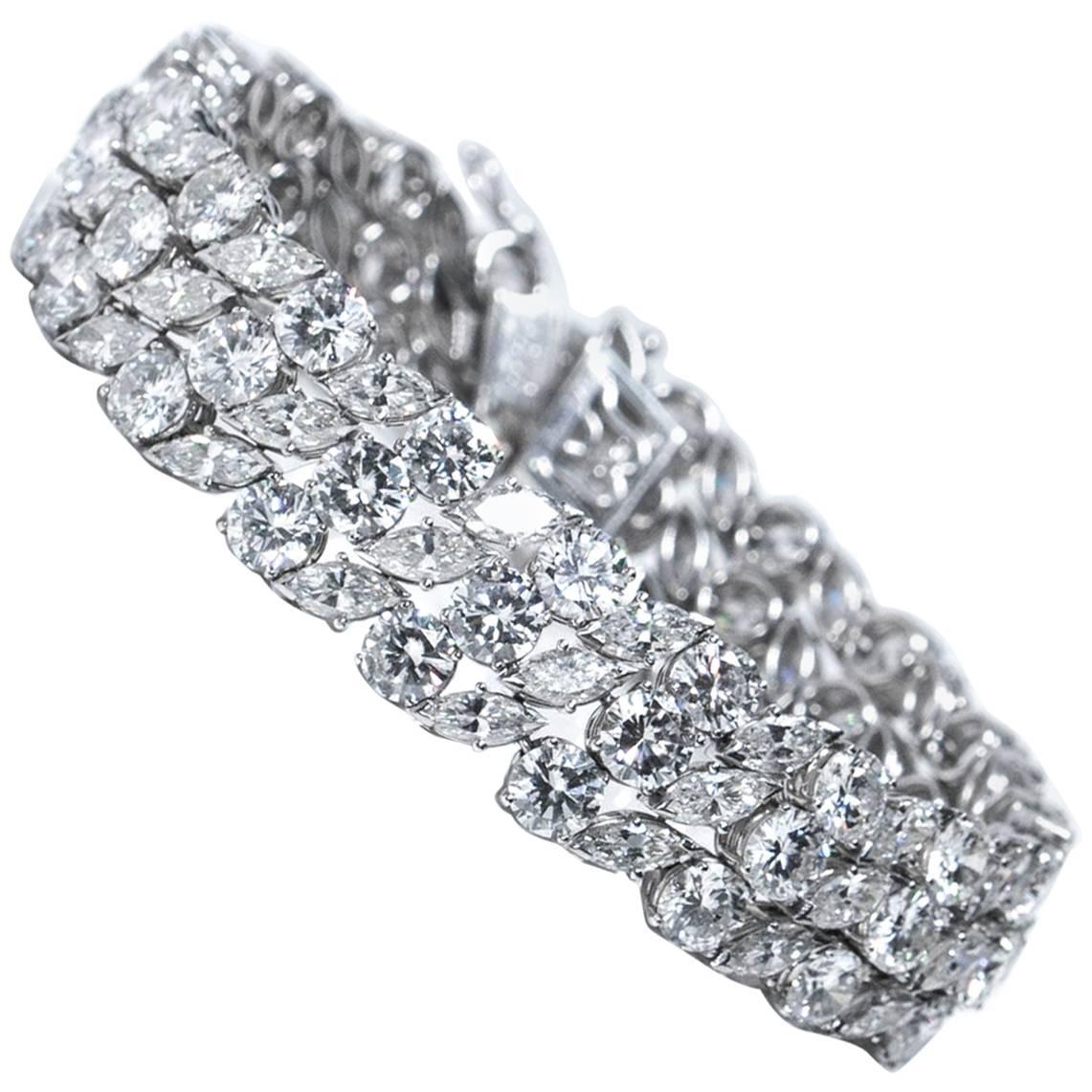 30 Carat of Diamonds Platinum Bracelet at 1stDibs | 30 carat diamond ...