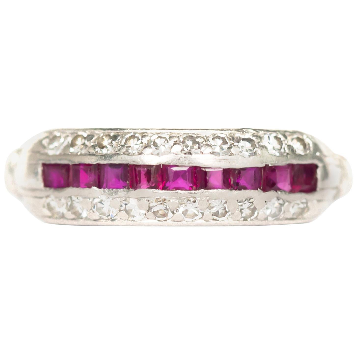 .30 Carat Total Weight Ruby Platinum Wedding Band at 1stDibs | 30 carat ...