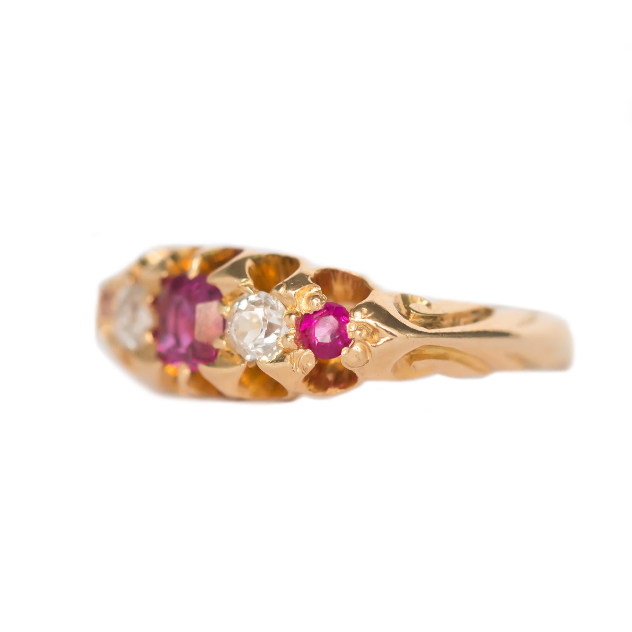 .30 Carat Total Weight Ruby Yellow Gold Engagement Ring at 1stDibs